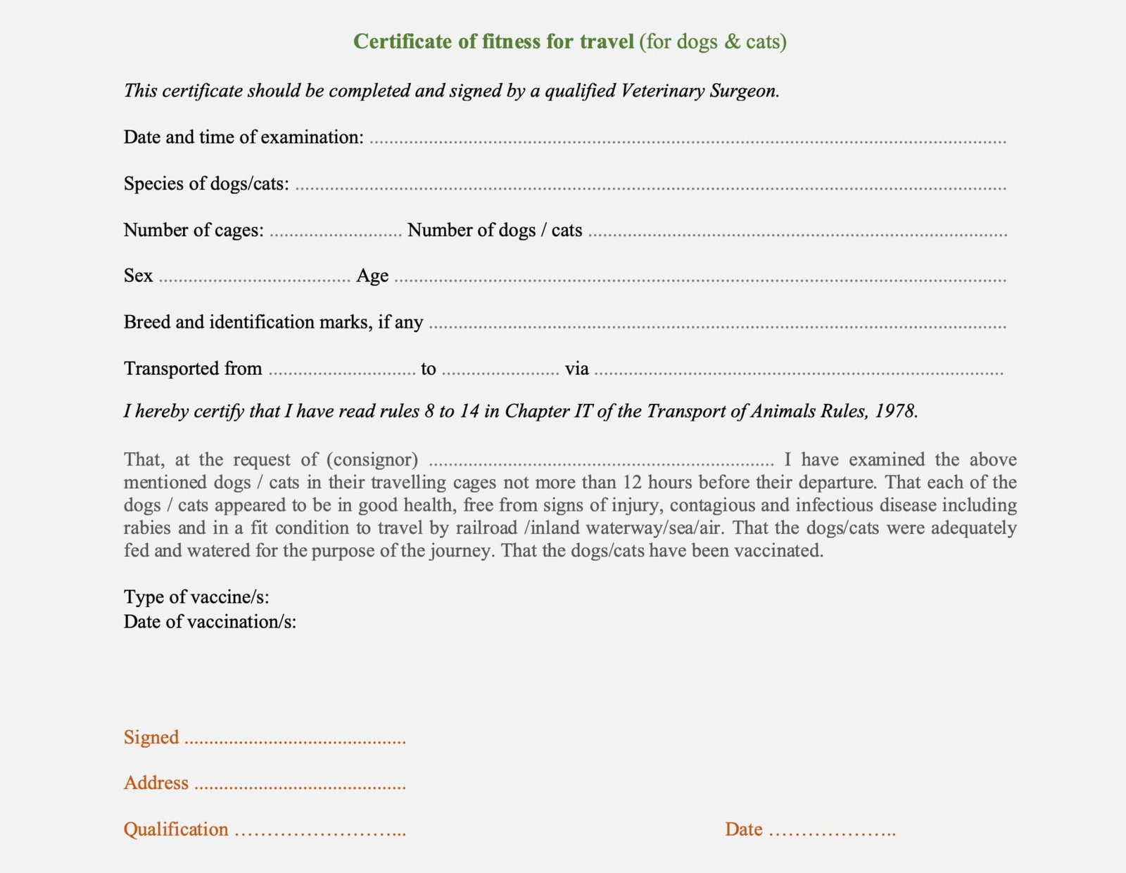 Rules for Transport of Animals | Veterinary Animal Welfare & Ethics